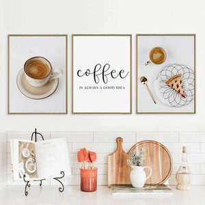 Coffee Posters Set, Kitchen Gallery Wall, Kitchen Wall Decor, Coffee ...
