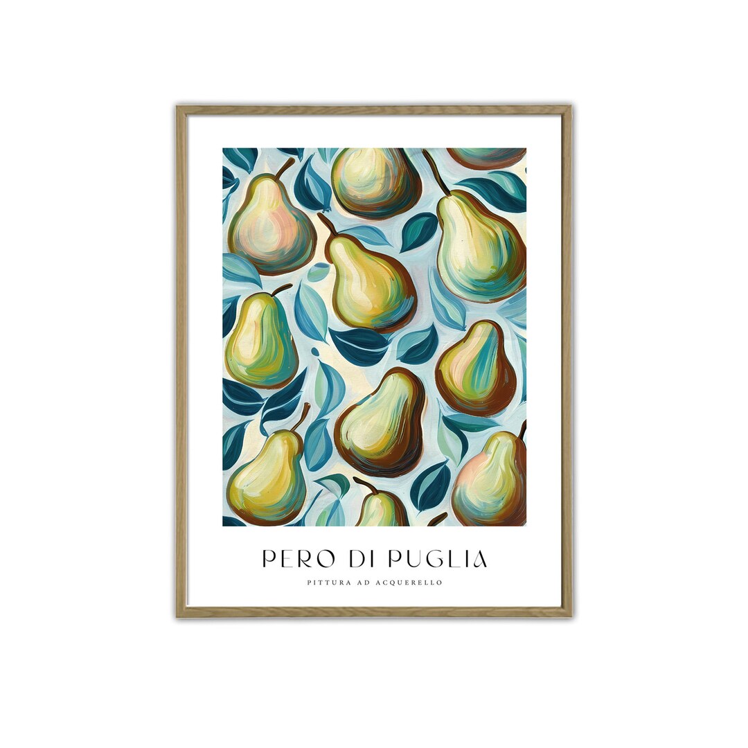 Fruit Print, Pear Kitchen Wall Art Decor, Fruit Poster, William Morris ...