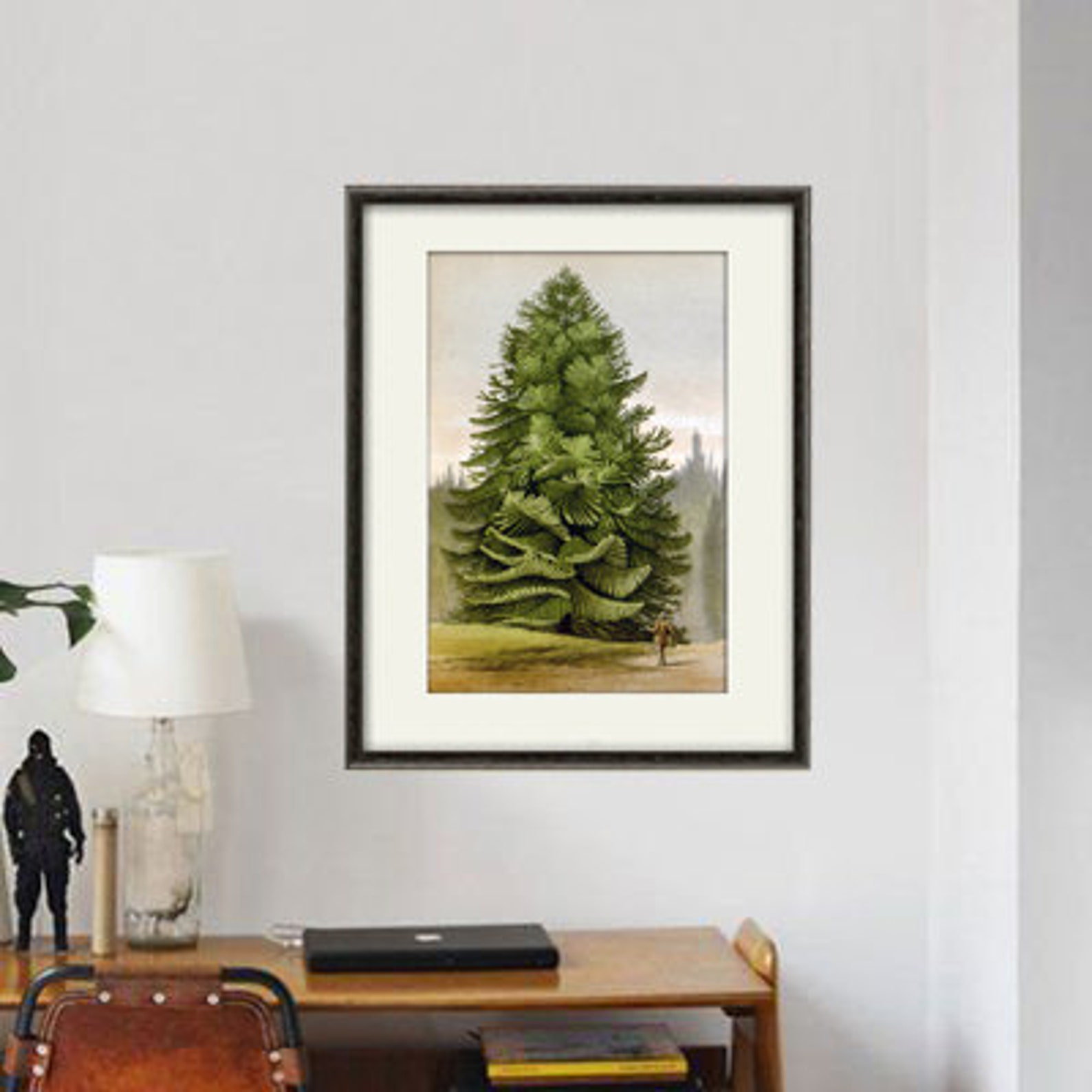 Pine Tree Wall Art Print, Botanical Decor, Green Tree Poster, Large ...