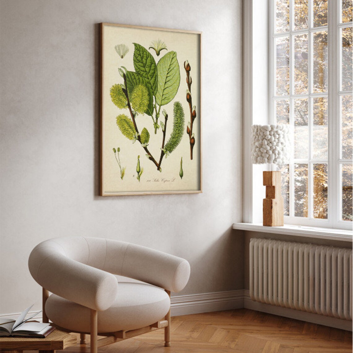 Willow Print Botanical Wall Art Decor Willow Leaves Illustration ...
