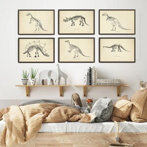 Dinosaur Print Dinosaur Skeleton, Anatomy Fossil Print Set of 6 ...