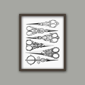 Scissors Print, Scissors Wall Art Decor, Scissor Poster, Vintage ...