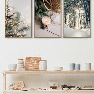 Christmas Wall Art Set of 3 Large Winter Prints Poster Snowy Set of 3 ...