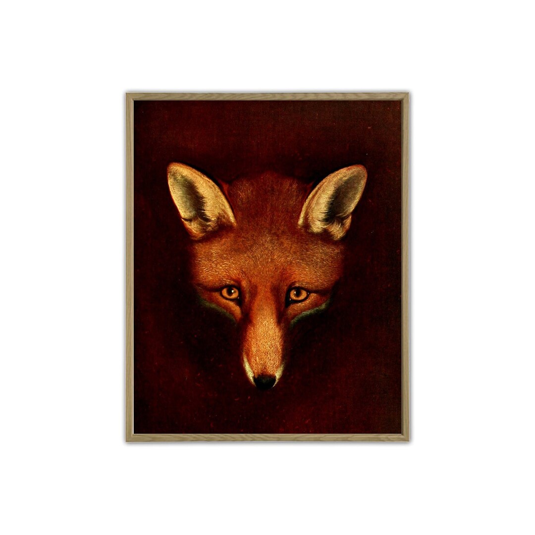 Fox Head Painting Print, Reproduction Print, Living Room Wall Art Decor ...