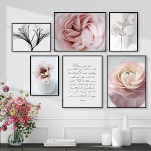 Flower Print Set, Gallery Wall, Flower Photography Set of 6 - Etsy