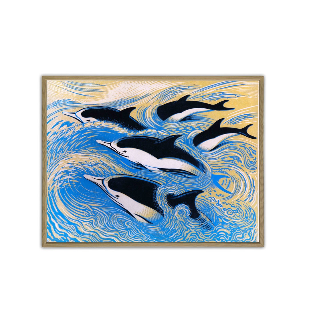 Dolphin Print , Sea Animals Poster, Wall Art Decor, Bathroom Wall Decor ...