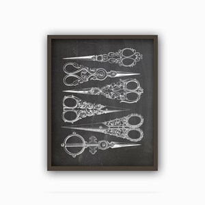 Scissors Print, Scissors Wall Art Decor, Scissor Poster, Vintage ...
