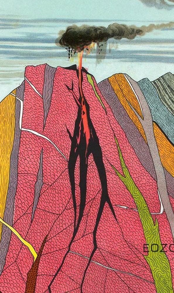 Volcano Poster Vintage Geological Chart Geology Poster Geology - Etsy
