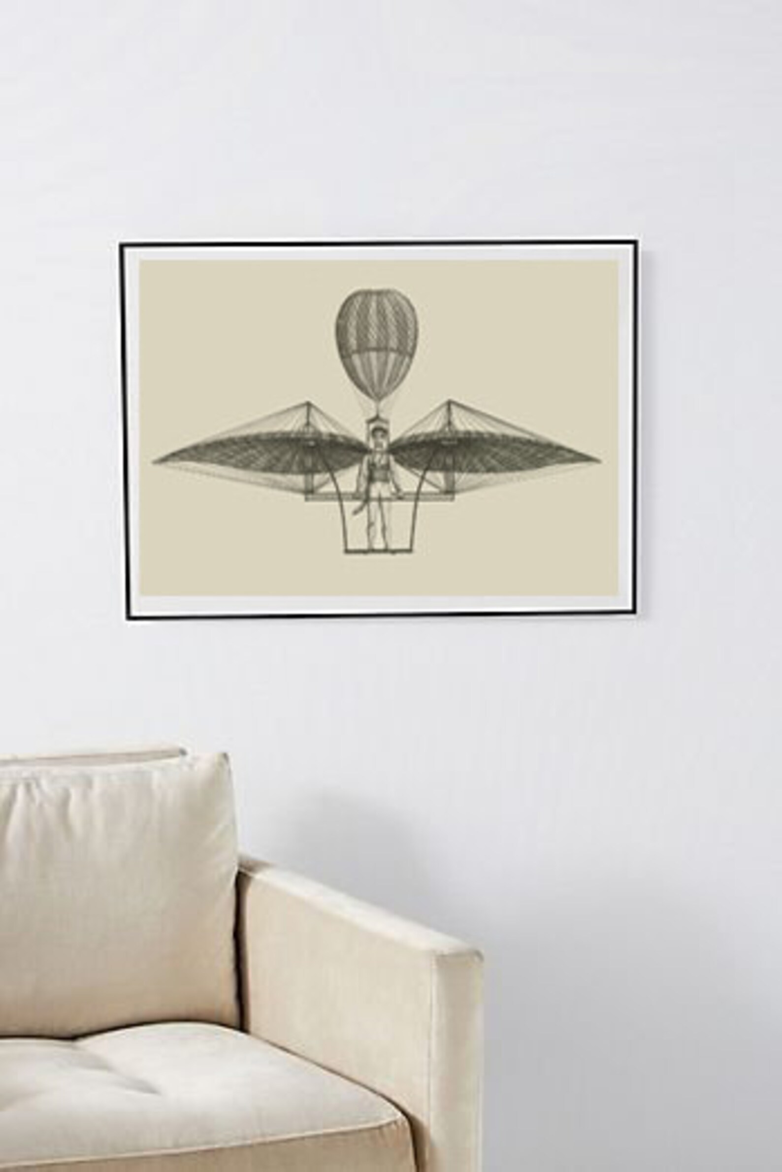 Early Flying Machine Print, History of Aviation, Wall Art Decor ...