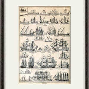 Ship Print - Sailing Ship Poster - Nautical Poster - Frigate Print ...