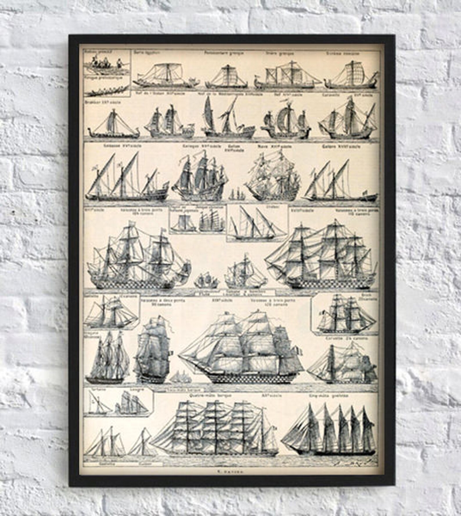 Ship Print Sailing Ship Poster Nautical Poster Frigate | Etsy