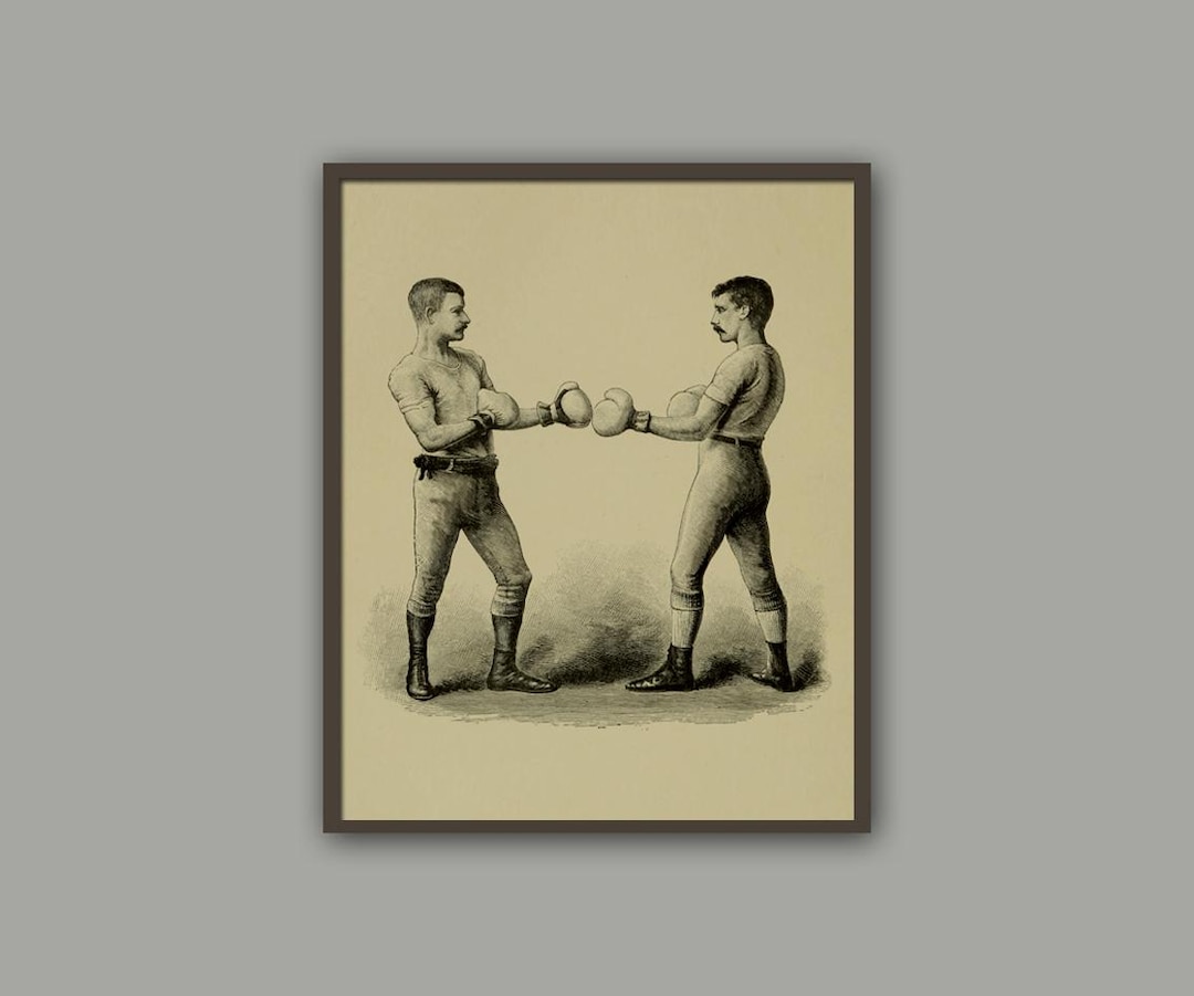 Boxing Poster, Boxing Print, Male Sport Wall Art, Vintage Boxing Art ...