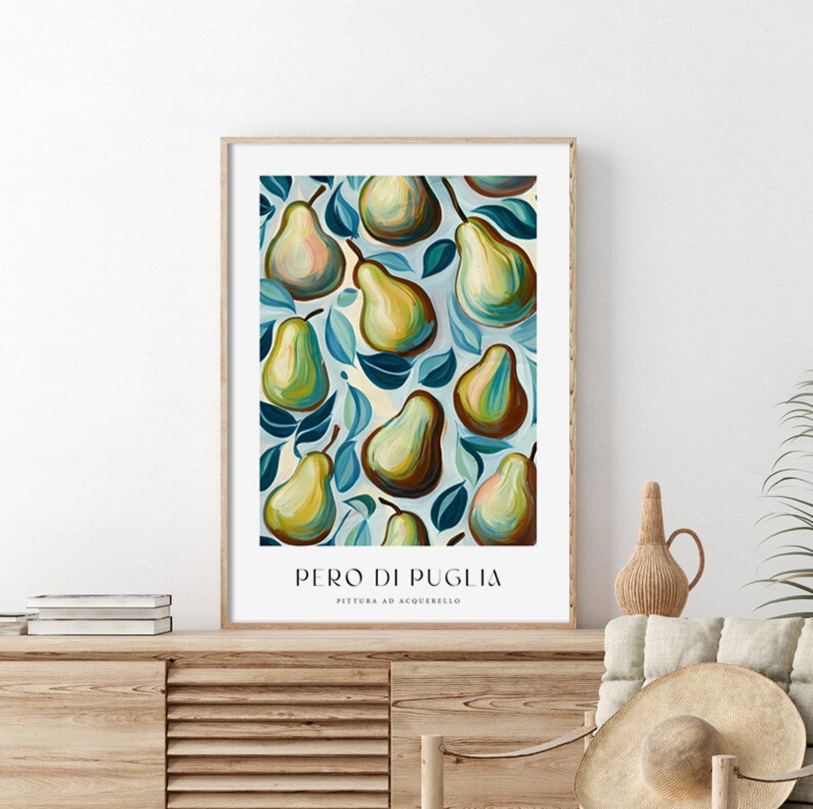 Fruit Print, Pear Kitchen Wall Art Decor, Fruit Poster, William Morris ...