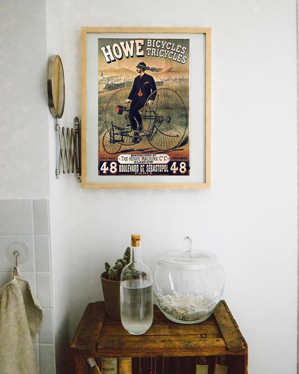 Bicycle Print Sport Wall Art Print Vintage Advertising - Etsy