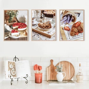 Kitchen Posters Set, Kitchen Gallery Wall, Kitchen Wall Decor, Cakes ...