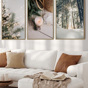 Christmas Wall Art Set of 3 Large Winter Prints Poster Snowy Set of 3 ...