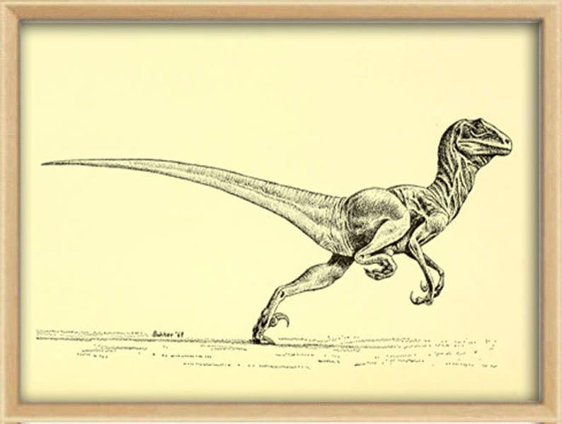 Dinosaur Print Velociraptor Dinosaur Poster Dinosaur Wall | Etsy