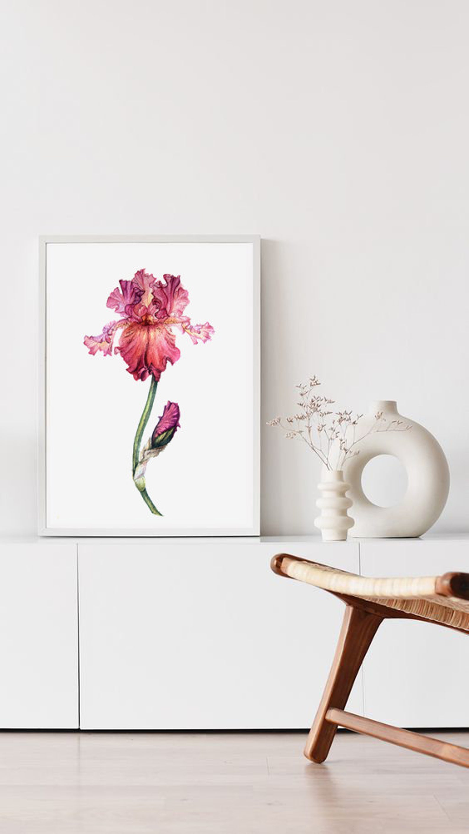 Iris Flower Print Iris Watercolor Flowers Wall Art Print - Etsy