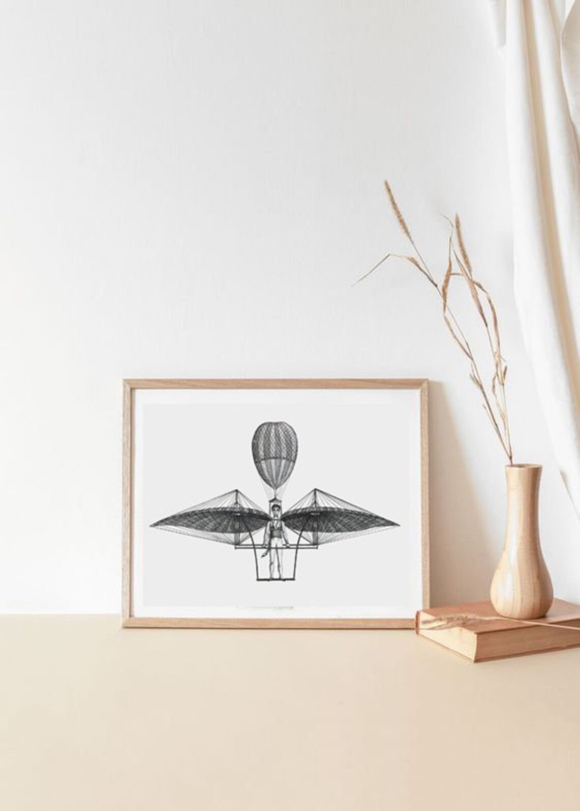 Early Flying Machine Print, History of Aviation, Wall Art Decor ...