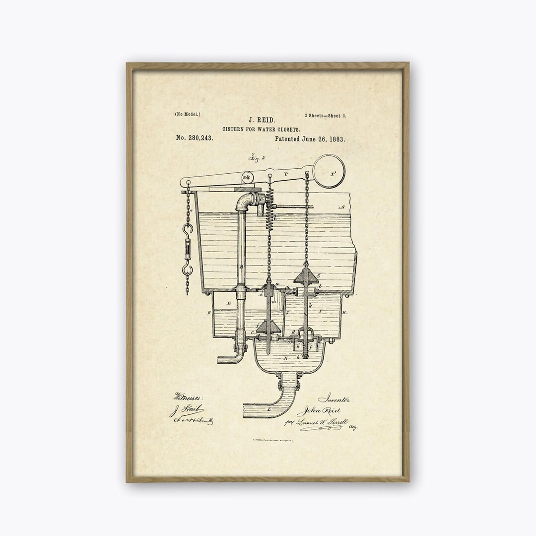 Toilet Wall Art Print Toilet Decor Bathroom Poster Toilet Vintage ...