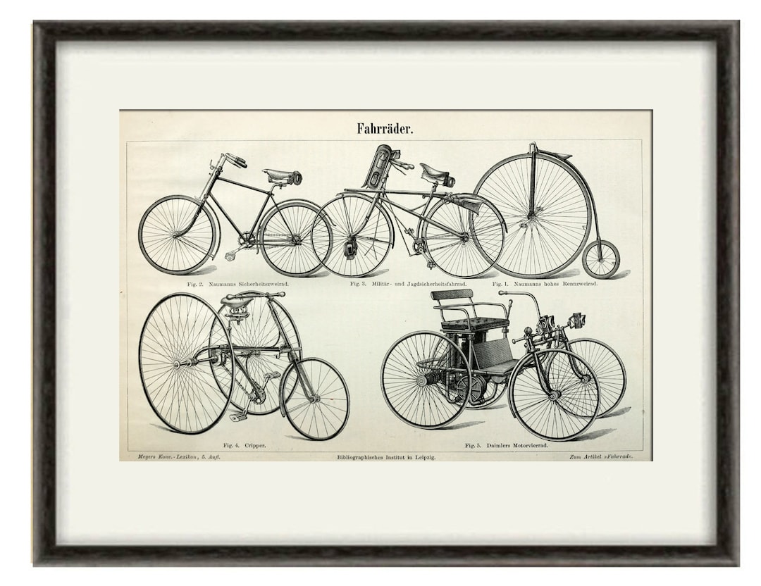 Types of Vintage Bicycles, High Wheel Bike Bicycle, Penny Farthing ...