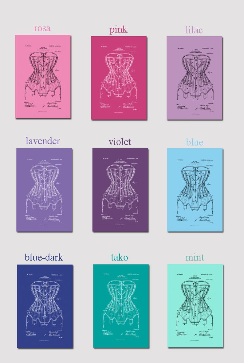 Woman Corset Print, Fashion History Poster, Wall Art Decor, Patent ...