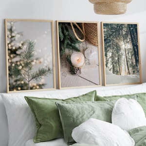 Christmas Wall Art Set of 3 Large Winter Prints Poster Snowy Set of 3 ...