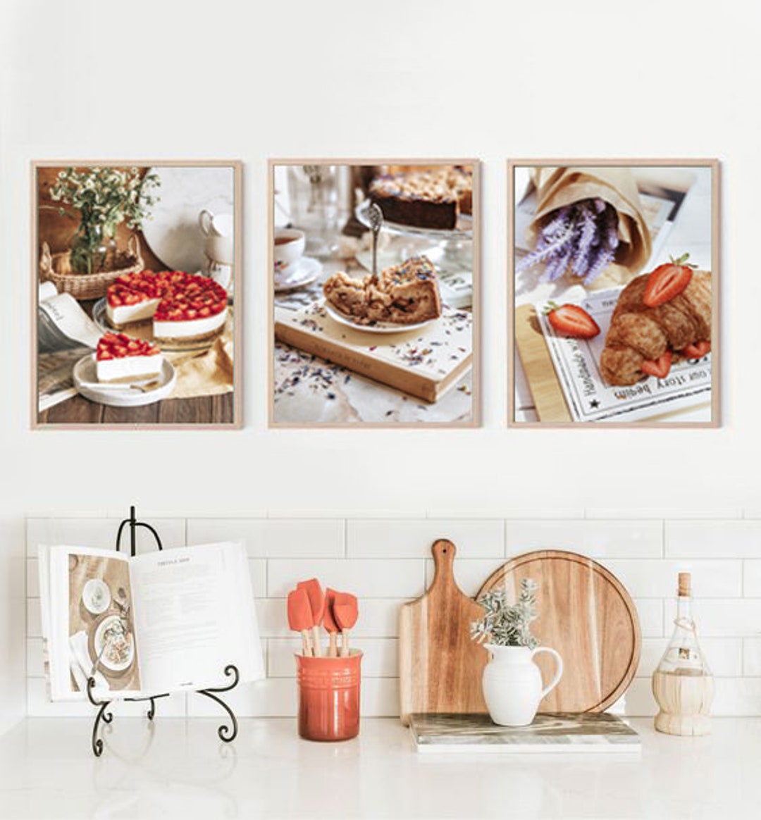 Kitchen Posters Set, Kitchen Gallery Wall, Kitchen Wall Decor, Cakes ...
