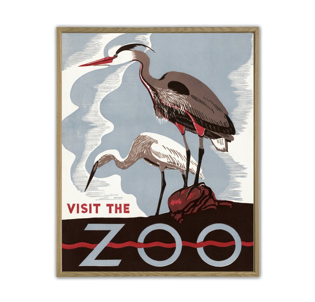 Visit the Zoo Poster Bird Print, Bird Poster, Advertising Poster ...