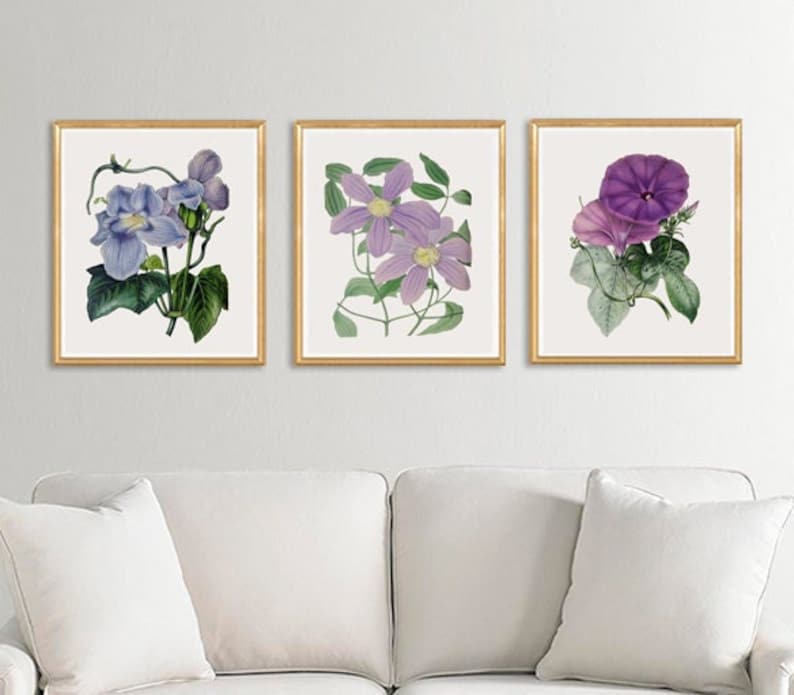 Flower Print Set, Flower Wall Art, Botanical Wall Art Decor, Flowers ...