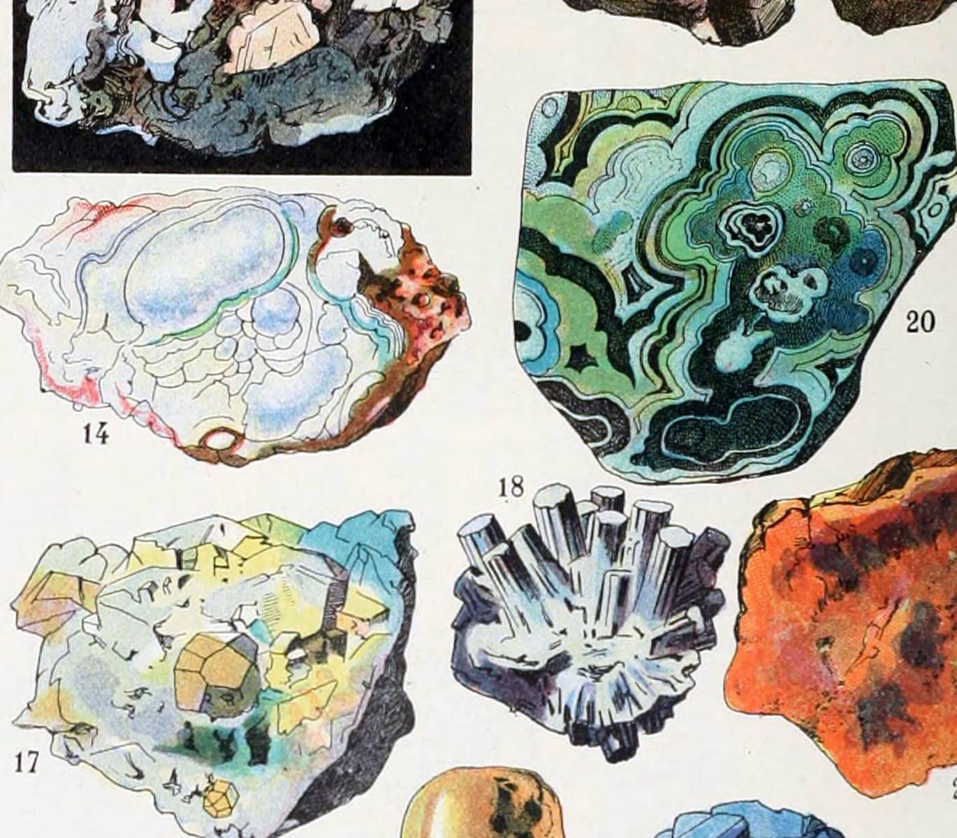 Stones and Minerals Print Set of 2, Mineral Crystal Decor, Geology ...