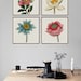 Flower Art Print Set Botanical Print Square Wall Art Decor - Etsy