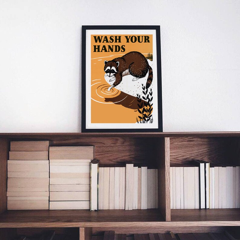 Wash Your Hands Poster Vintage Bathroom Sign Bathroom Sink - Etsy