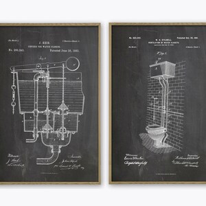 Toilet Wall Art Print, Bathroom Decor, Vintage Patent Poster Print ...