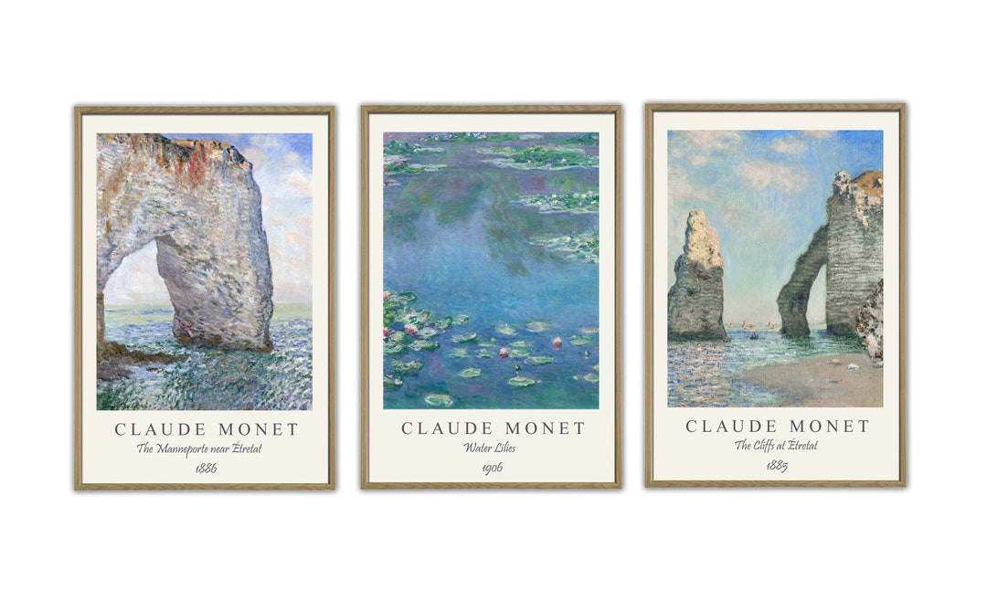 Claude Monet Poster Set of 3, Monet Landscape Print - Etsy