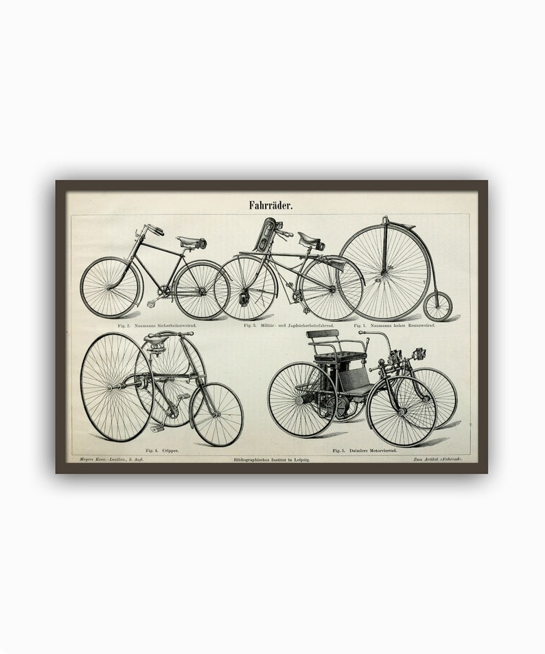 Types of Vintage Bicycles High Wheel Bike Bicycle Penny - Etsy