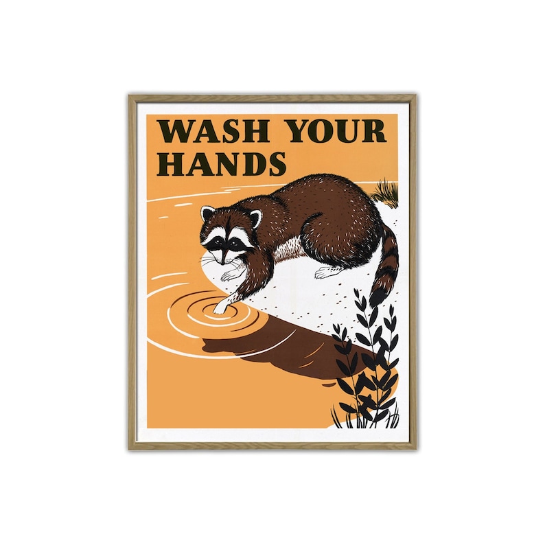Wash Your Hands Poster Vintage Bathroom Sign Bathroom Sink - Etsy