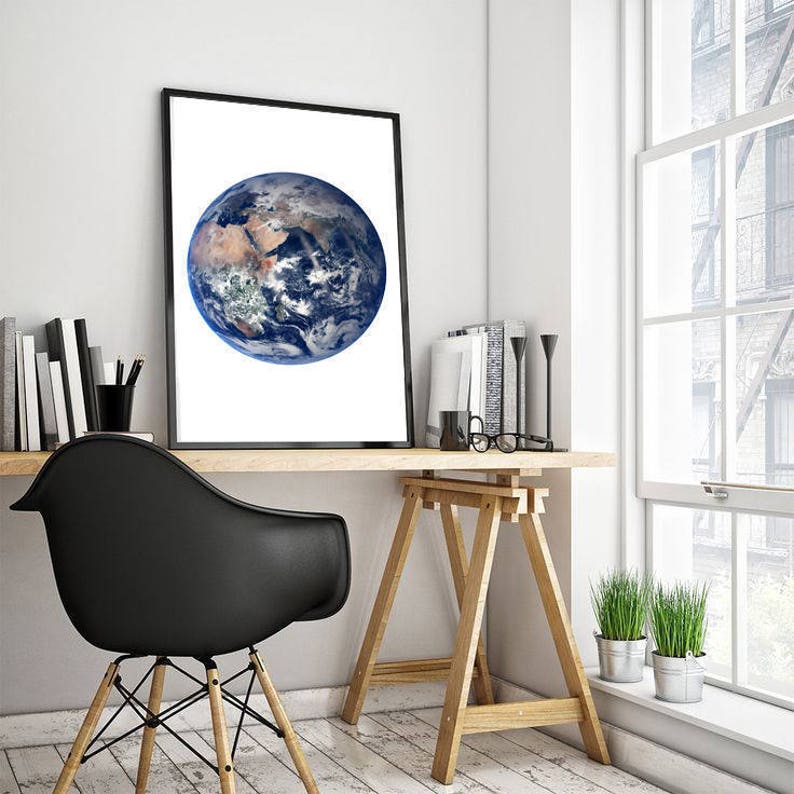 Planet Earth Wall Art Print Earth Poster Astronomy Earth - Etsy