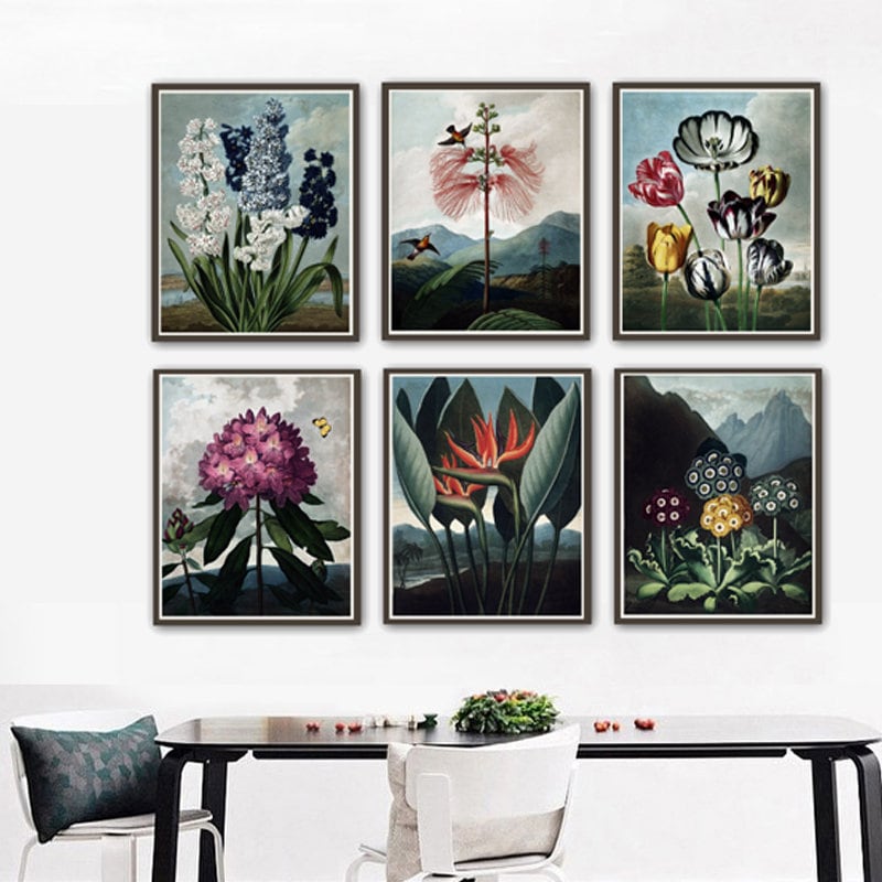 Flower Print Set of 6 Botanical Decor Large Wall Art Print | Etsy
