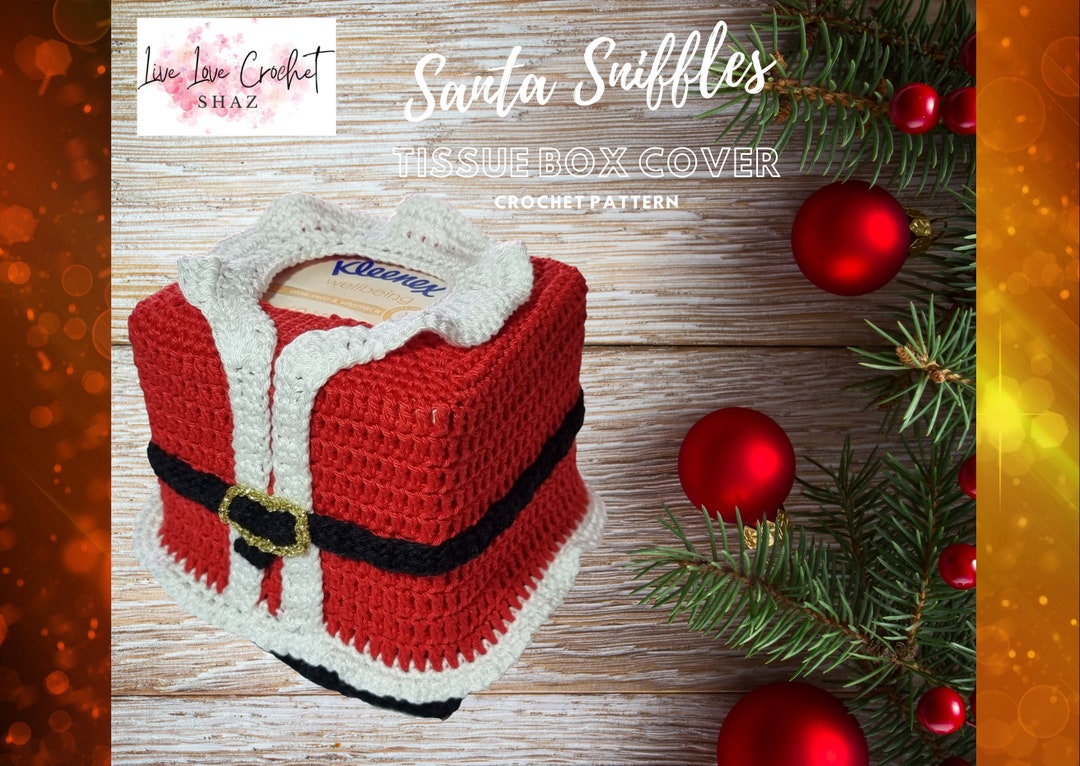 Santa Sniffles Tissue Box Cover - Crochet PDF Pattern Digital Download ...