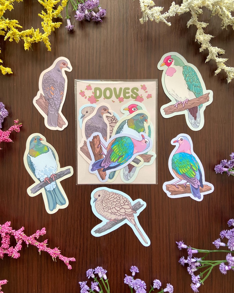 Dove Sticker Pack - Matte Vinyl Decals, Pigeon Stickers - Etsy