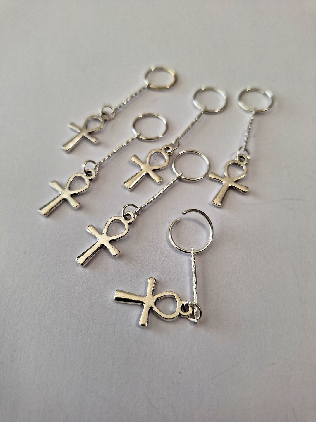 Set of 6 Ankh Loc Rings, Braid Rings, Hair Accessories, Hair Rings, Loc ...