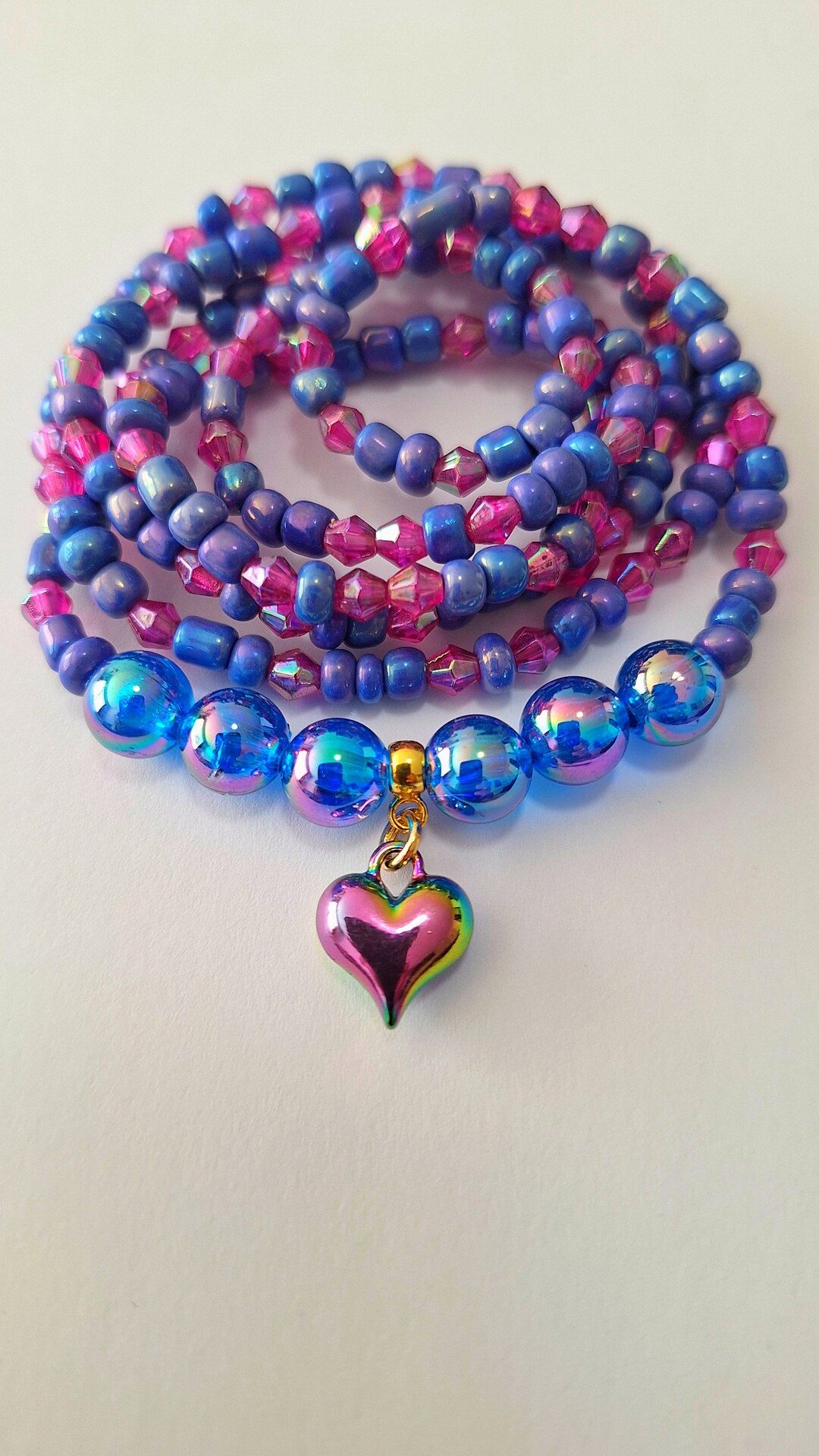 Electroplated Waist Beads With 'heart' Charm, Stretch, Weight Loss ...