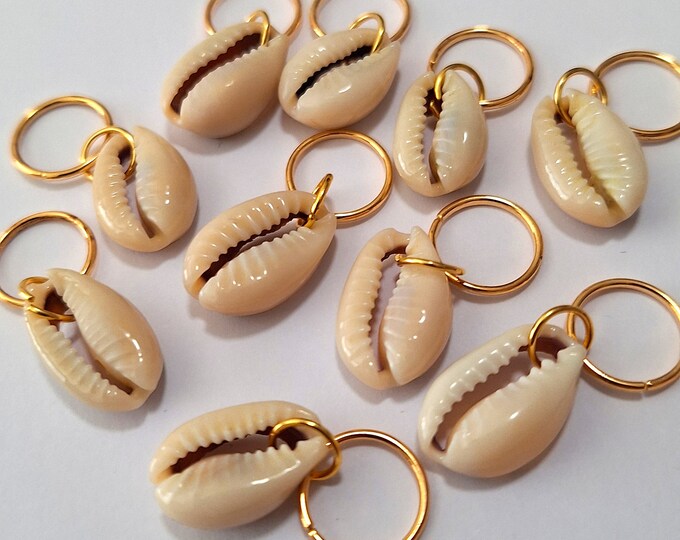 Small Sister Loc Cowrie Shell Rings, Set of 10, Hair Accessories, Braid ...