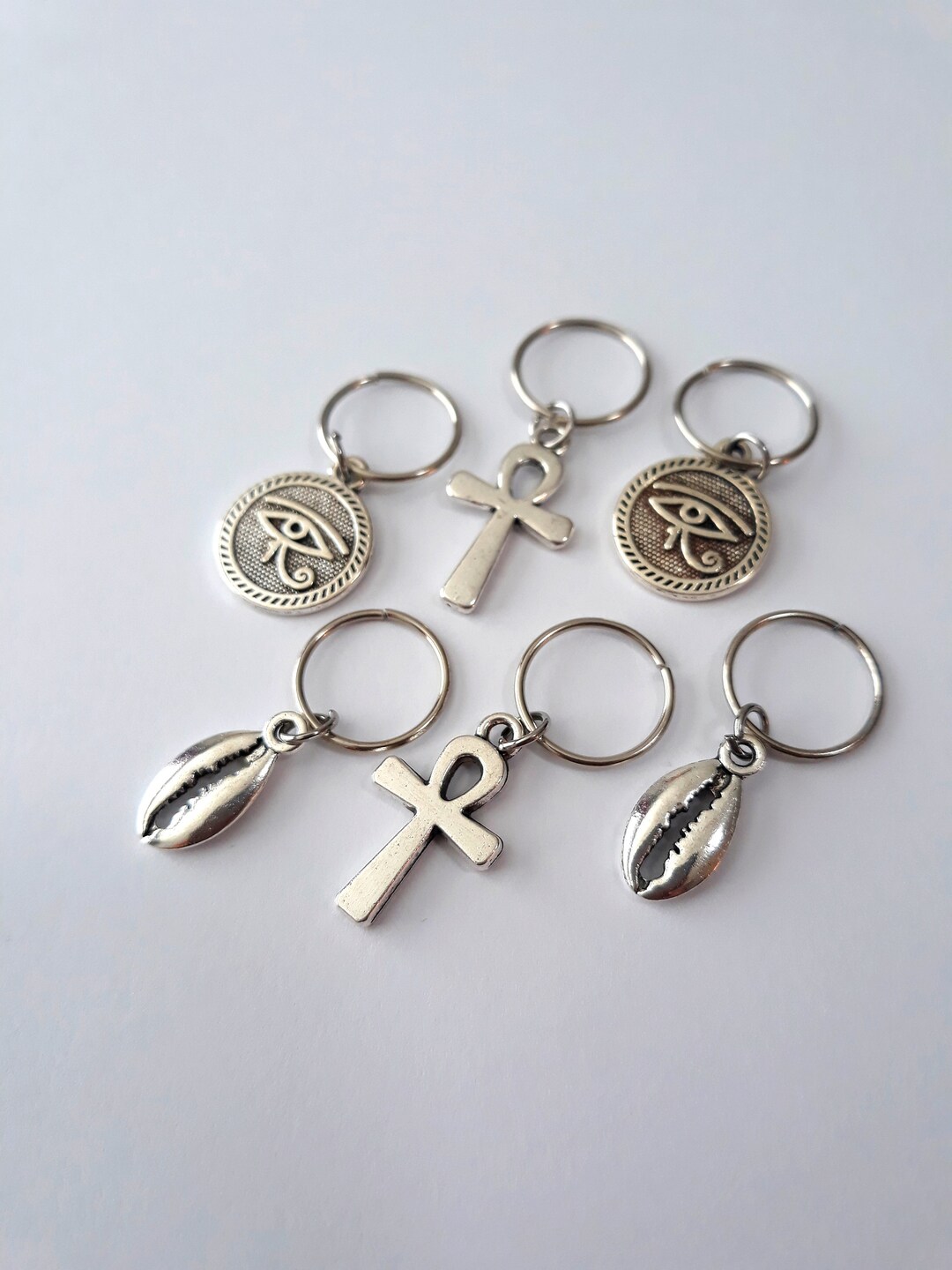 Six Piece Silver Egyptian Loc Ring Set, Braid Rings, Braid Jewelry ...