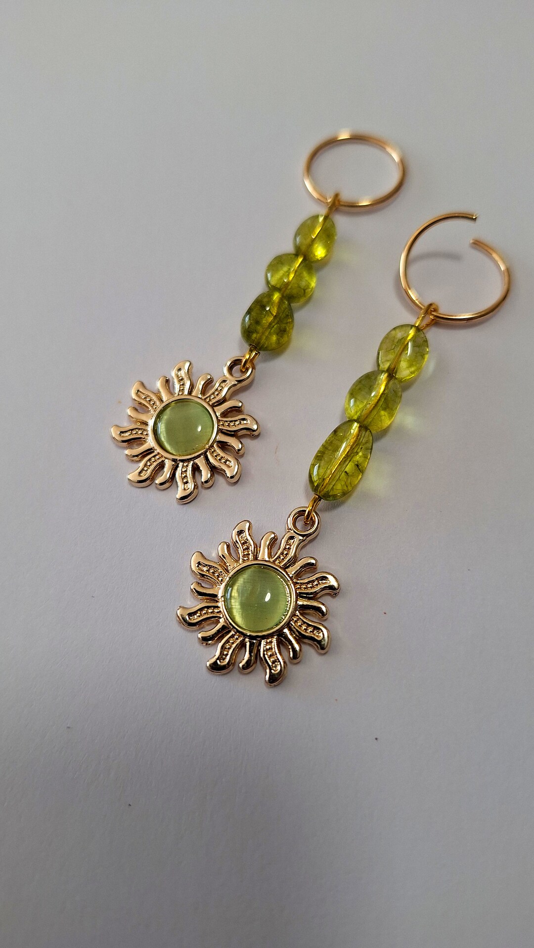 Peridot Gemstone Loc Ring With Sun, Loc Jewelry, Braid Jewelry, Hair ...