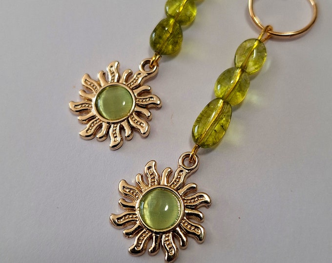 Peridot Gemstone Loc Ring With Sun, Loc Jewelry, Braid Jewelry, Hair ...