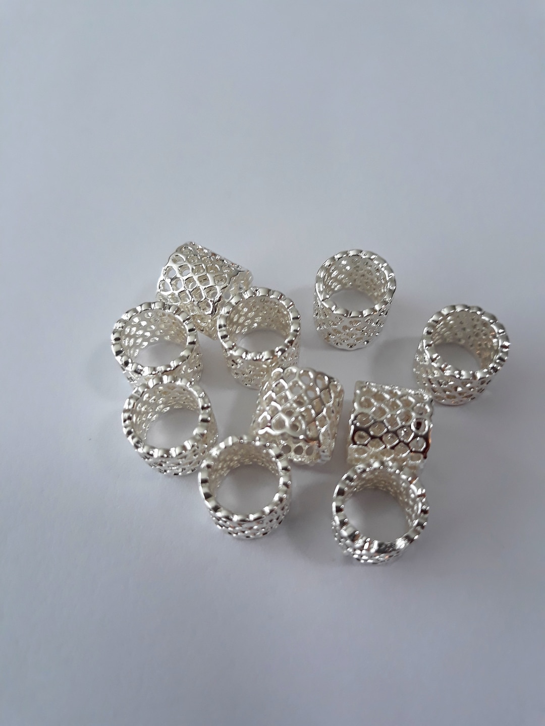 10 Piece Loc Tube Set, 7 to 8mm, Metal, Loc Jewelry, Dreadlock Beads ...