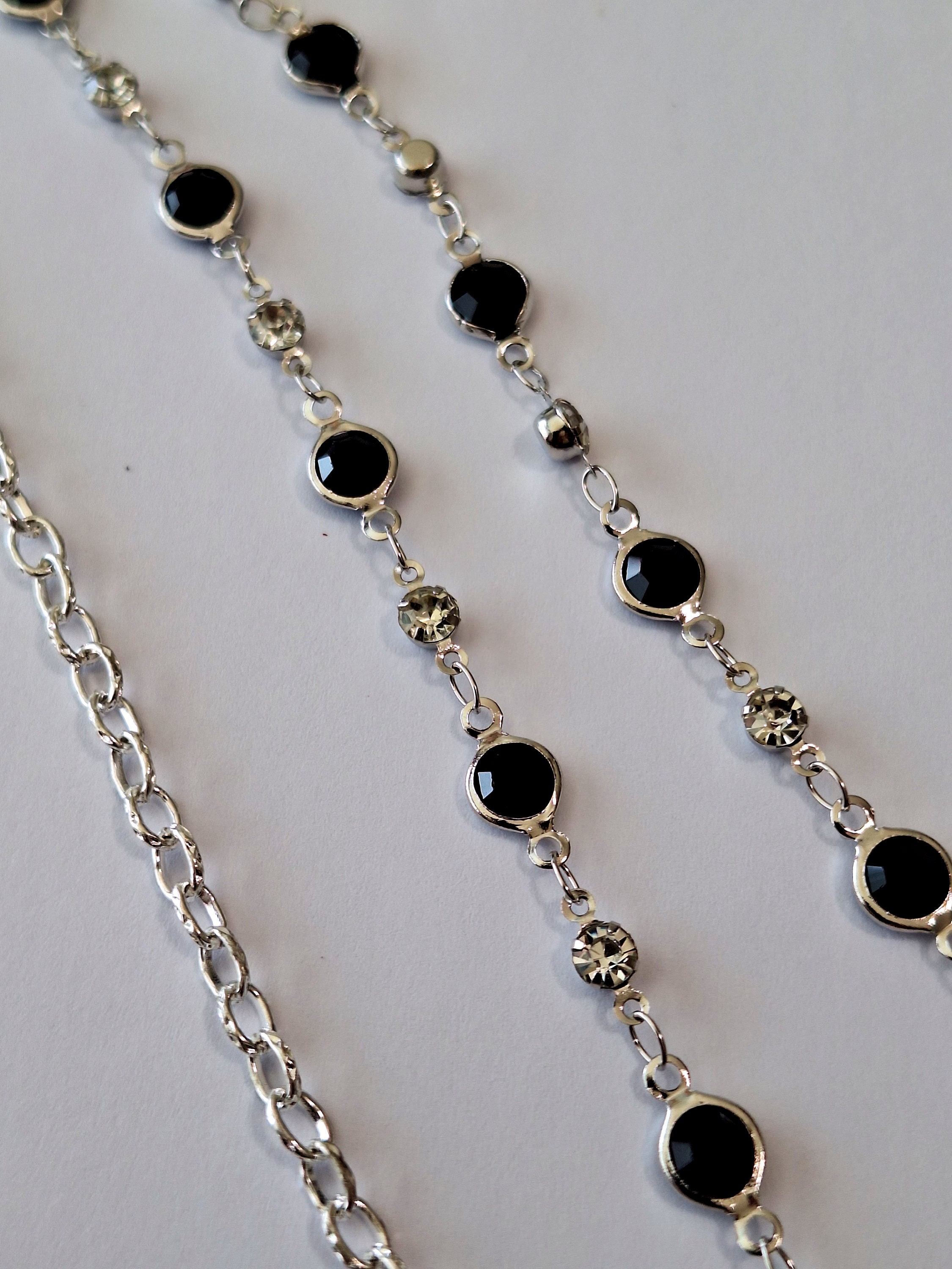 Black Crystal and Rhinestone Waist Chain, Waist Beads, Belly Chain ...