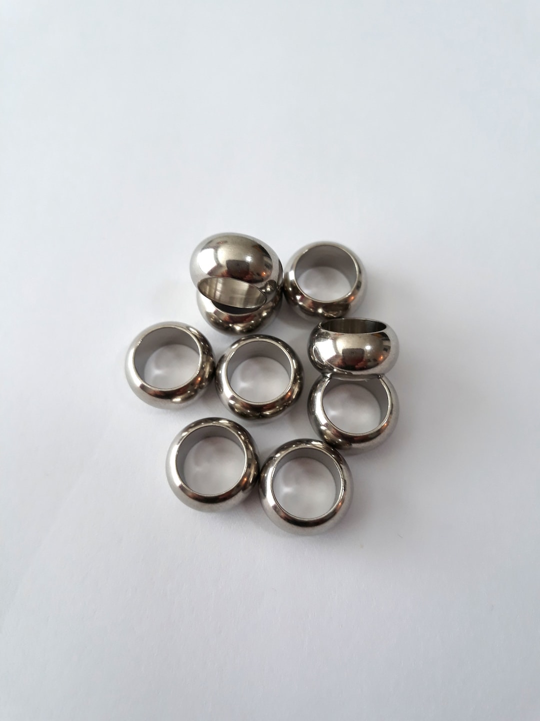 Set of 9 Stainless Steel Loc Beads, Medium Locs, 9mm Hole, Loc Jewelry ...